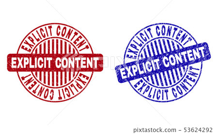 Grunge EXPLICIT CONTENT Textured Round Stamp Seals - Stock Illustration ...