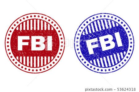 Grunge FBI Textured Round Stamp Seals - Stock Illustration [53624318 ...