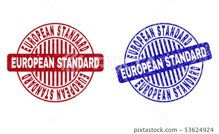 Grunge EUROPEAN STANDARD Textured Round Watermarks - Stock Illustration ...