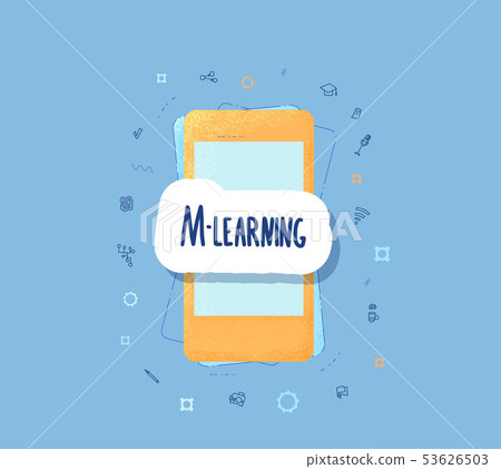 M-learning concept quote. Vector design text set. - Stock Illustration ...