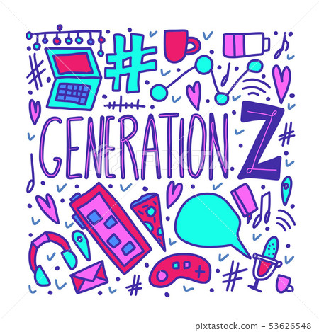 Generation z poster. Vector concept text and decor - Stock Illustration ...