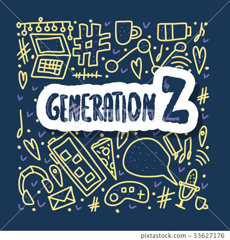 Generation z poster. Vector concept text and decor - Stock Illustration ...