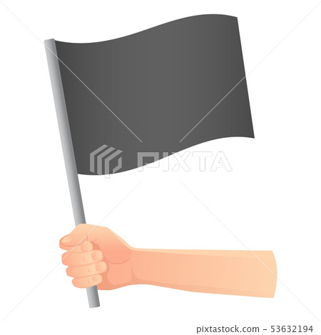 black flag in hand - Stock Illustration [53632194] - PIXTA