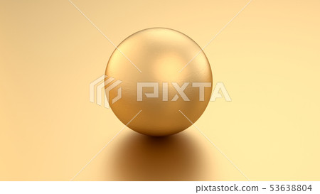 Golden 3d render sphere balls on metal... - Stock Illustration ...