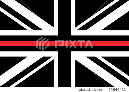 United Kingdom flag with a thin red line - a sign - Stock Illustration ...