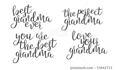 Modern Calligraphy Ink Of Word Grandma Vector - Stock Illustration ...