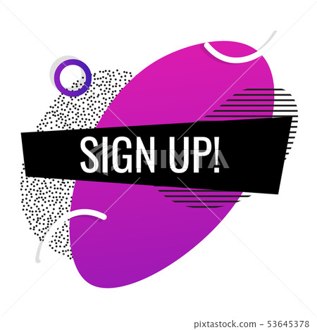 Sign up dynamic shape sign. Vector gradient elemen - Stock Illustration ...