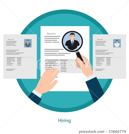 Recruitment and resume picking concept - Stock Illustration [53660779 ...