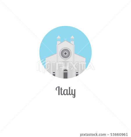 Italy landmark isolated round icon-插圖素材 [53660961] - PIXTA圖庫