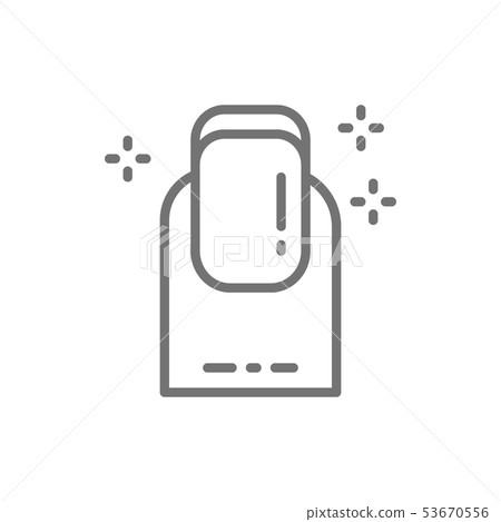 French manicure, square nail line icon. - Stock Illustration [53670556 ...