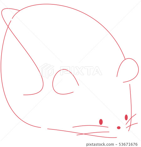Mouse (red line) - Stock Illustration [53671676] - PIXTA