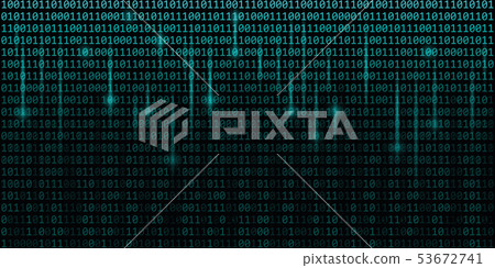 blue matrix binary code web background - Stock Illustration [53672741 ...