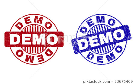 Grunge DEMO Textured Round Stamp Seals - Stock Illustration [53675409 ...