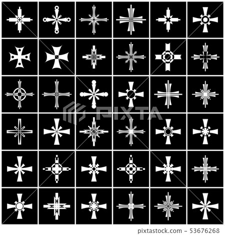 Cross shape icons. Design elements set. - Stock Illustration [53676268 ...