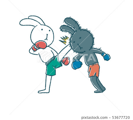 Foolish rabbits kick boxing - Stock Illustration [53677720] - PIXTA