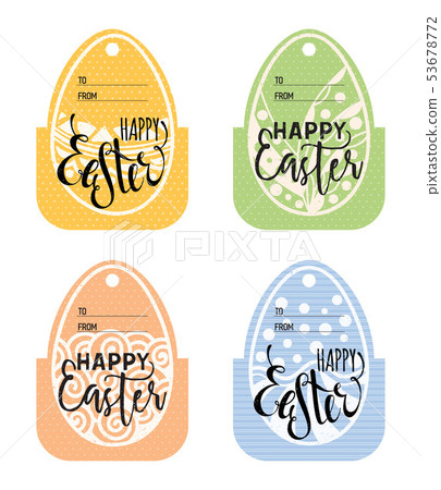 Set of vintage Easter gift tags - Stock Illustration [53678772] - PIXTA