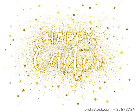 Glitter textured inscription Happy Easter - Stock Illustration ...