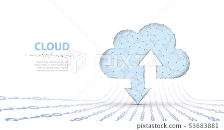 Cloud technology. Polygonal wireframe art looks... - Stock Illustration ...