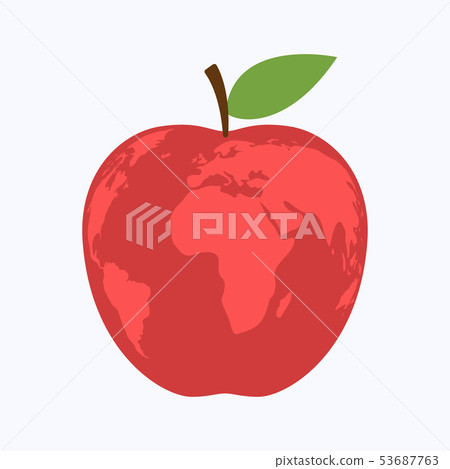 Apple world map on white background - Stock Illustration [53687763] - PIXTA