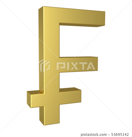 CHF sign. 3d golden Swiss Franc symbol isolated... - Stock Illustration ...