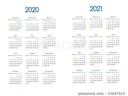 New year 2020 and 2021 vector calendar modern - Stock Illustration ...