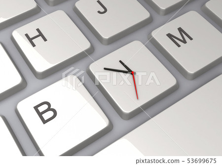 Keyboard and clock - Stock Illustration [53699675] - PIXTA