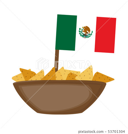 Nachos bowl with a flag - Stock Illustration [53701304] - PIXTA