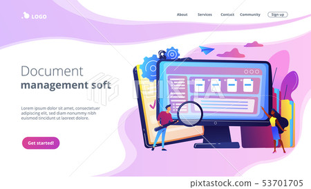 Document management soft concept landing page. - Stock Illustration [53701705] - PIXTA