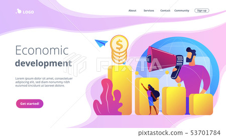 Economic development concept landing page. - Stock Illustration ...