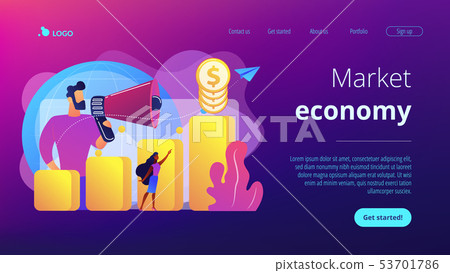 Economic development concept landing page. - Stock Illustration ...