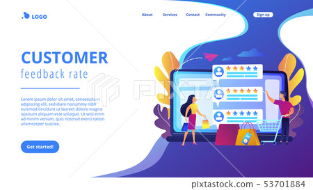 Seller reputation system concept landing page. - Stock Illustration ...
