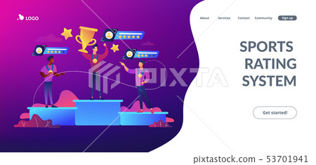 Sports rating system concept landing page. - Stock Illustration ...