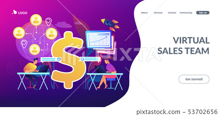 Virtual sales concept landing page. - Stock Illustration [53702656] - PIXTA