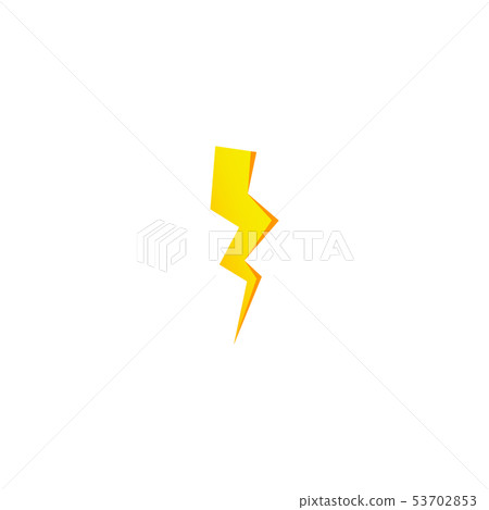 Simple yellow thunderbolt icon. Thunder, bolt and - Stock Illustration ...