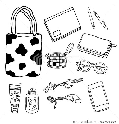 set accessory vector illustration hand drawn - Stock Illustration ...