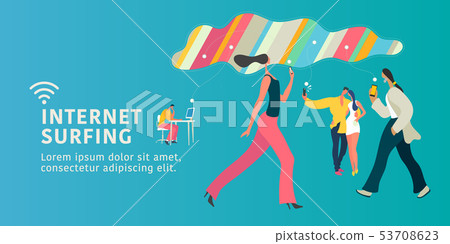Internet connection and modern people vector - Stock Illustration ...
