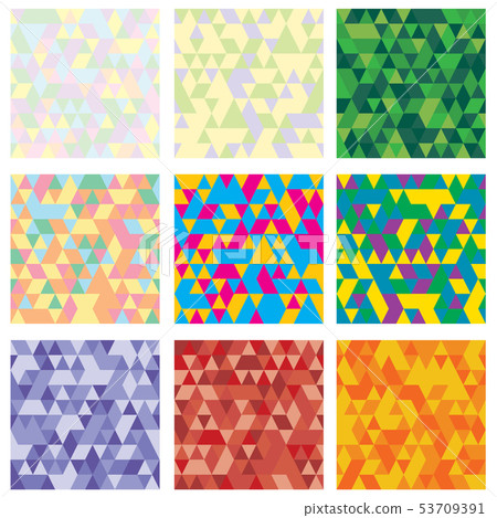 Set of 9 geometric pattern. - Stock Illustration [53709391] - PIXTA