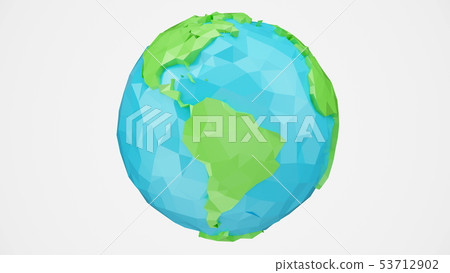 3D rendering rotated low poly earth with alpha... - Stock Illustration ...