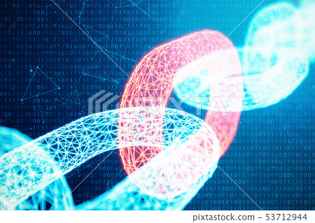 Block chain concept, digital block chain... - Stock Illustration ...