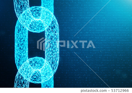 Block chain concept, digital block chain... - Stock Illustration ...