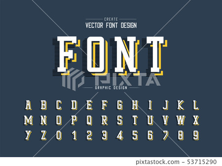 Font and alphabet vector, Line Typeface and number - Stock Illustration ...