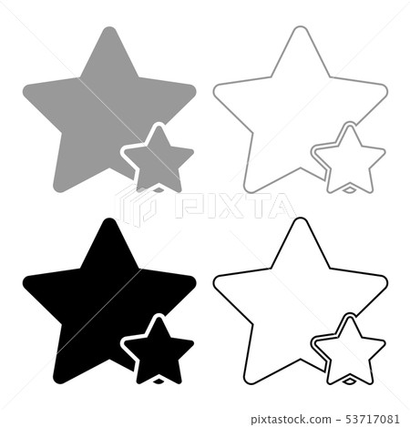 Two star best of the best icon set grey black - Stock Illustration ...