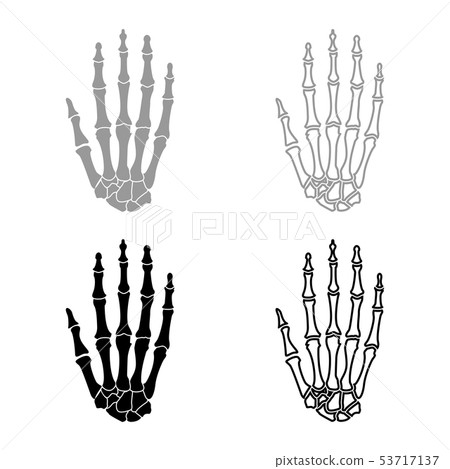 Hand bone icon set grey black color - Stock Illustration [53717137] - PIXTA
