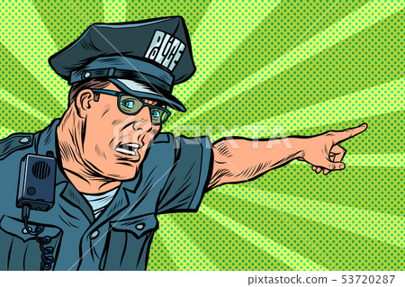 police officer cop points directions - Stock Illustration [53720287 ...