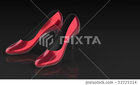 Red high heels black background left - Stock Illustration [53725314 ...