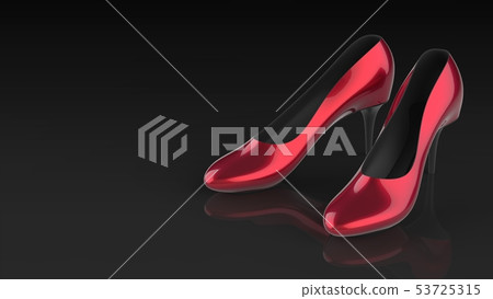 Red high heels black background right - Stock Illustration [53725315 ...
