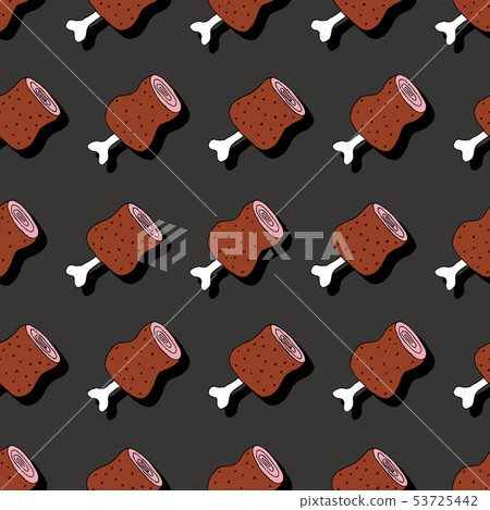Pattern of meat with bone-seamless - Stock Illustration [53725442] - PIXTA