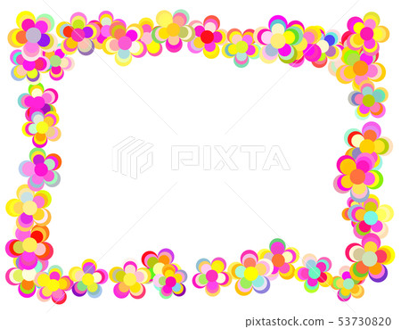 Colorful warm colored flower frame Colorful... - Stock Illustration ...