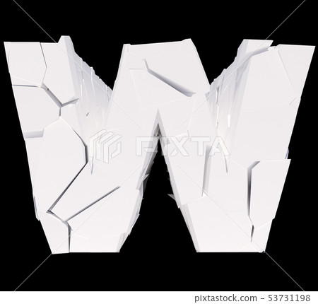 Isolated cracked alphabet letter W on a black... - Stock Illustration ...