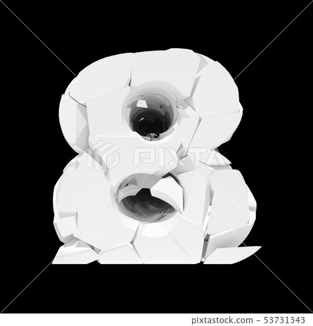 Isolated cracked number 8 on a black... - Stock Illustration [53731343 ...
